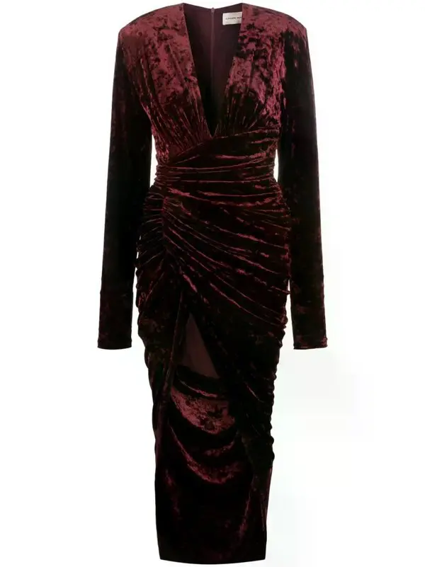 Alexandre Vauthier Draped Asymmetric Velour Gown