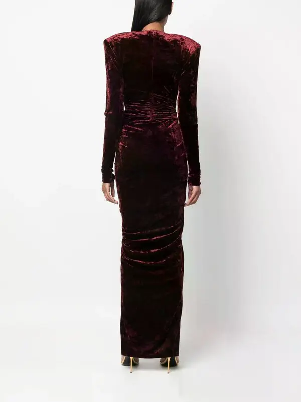 Alexandre Vauthier Draped Asymmetric Velour Gown