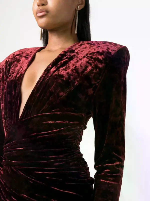 Alexandre Vauthier Draped Asymmetric Velour Gown