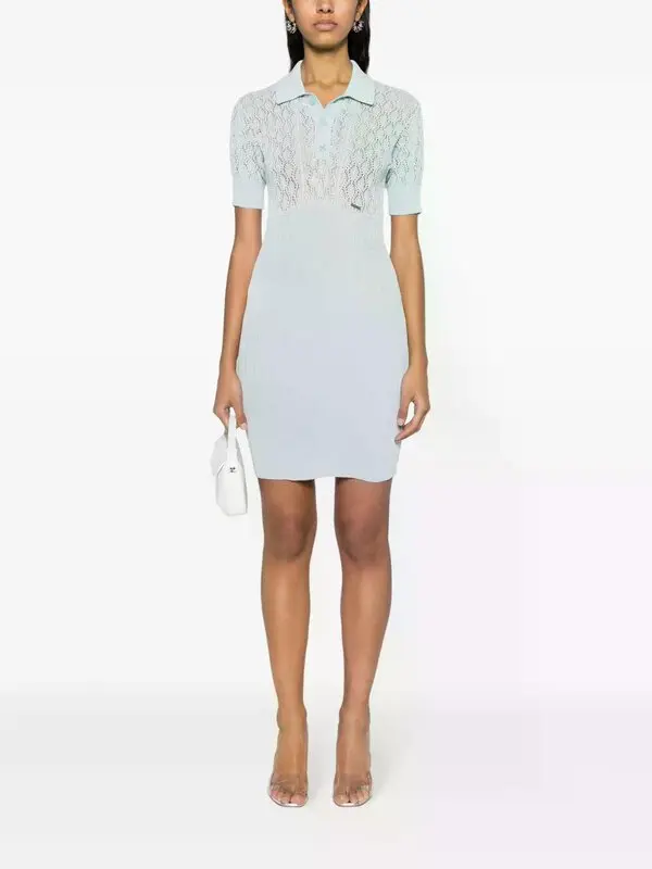 Dsquared2 Open-knit Polo-collar Dress