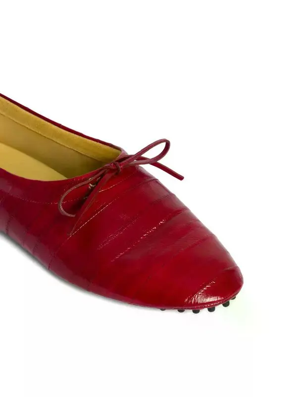 Alberta Ferretti Ridged Ballet Flats With Tie Fastening