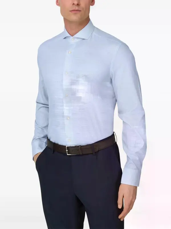 Boggi Milano Naples Collar Checked Shirt
