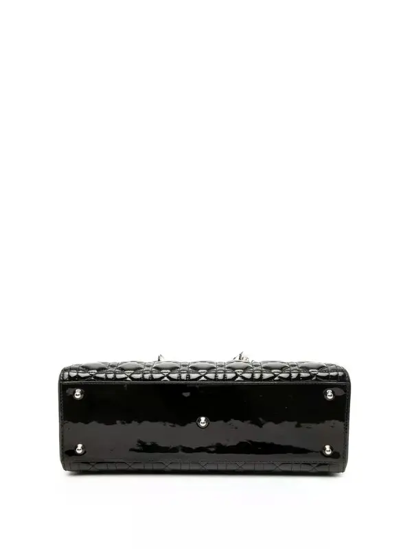 Dior Large Patent Cannage Lady Satchel - Black