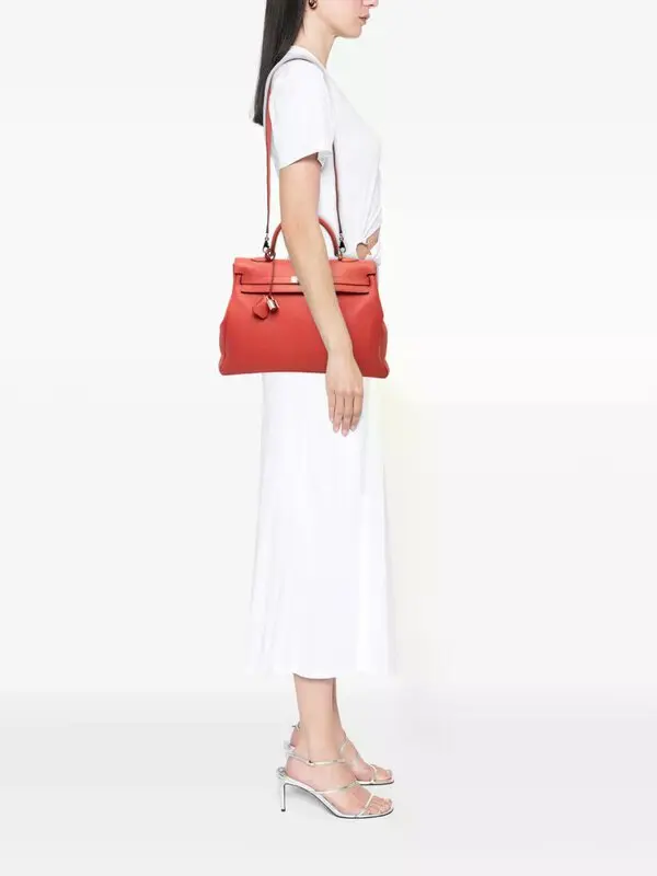 Hermès Kelly Ii Retourne 35 Satchel In Clemence Leather - Red