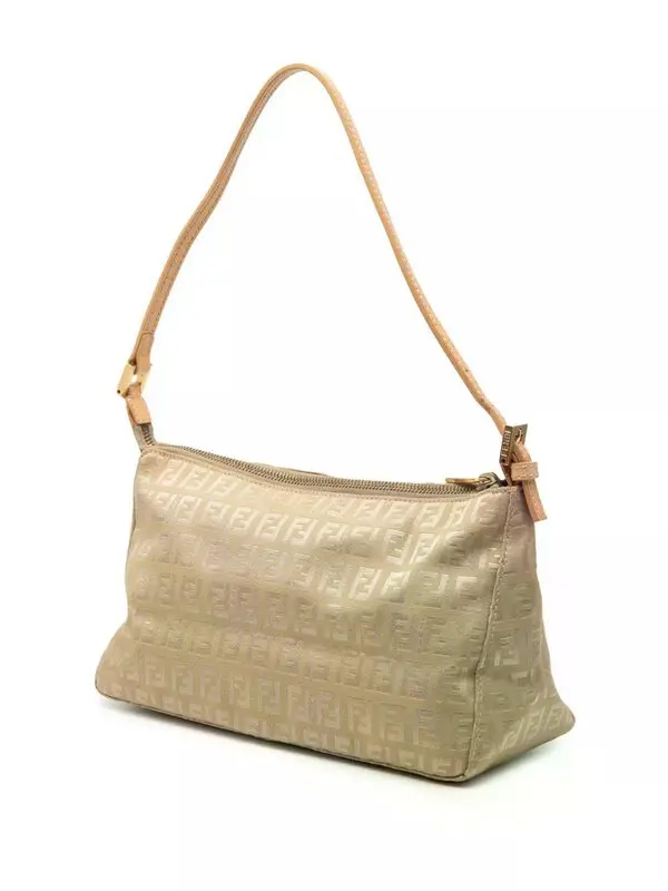 Fendi Zucchino Canvas Pochette Shoulder Bag - Neutrals