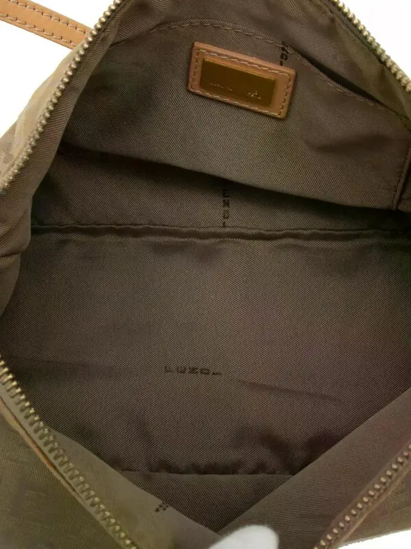 Fendi Zucchino Canvas Pochette Shoulder Bag - Neutrals