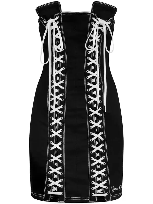 Dsquared2 Lace-up Denim Minidress