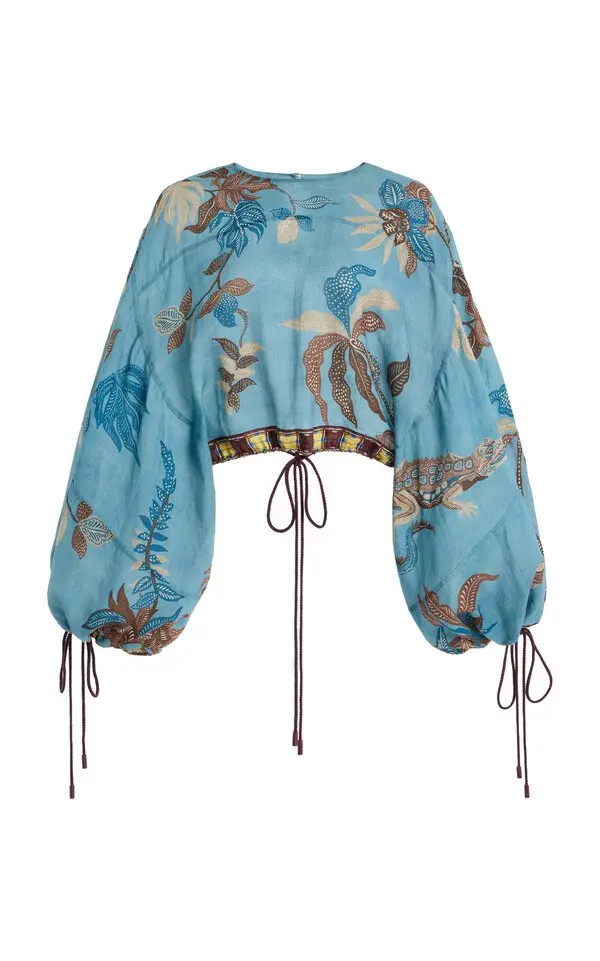 ALEMAIS Georgie Linen Cropped Top - Multi