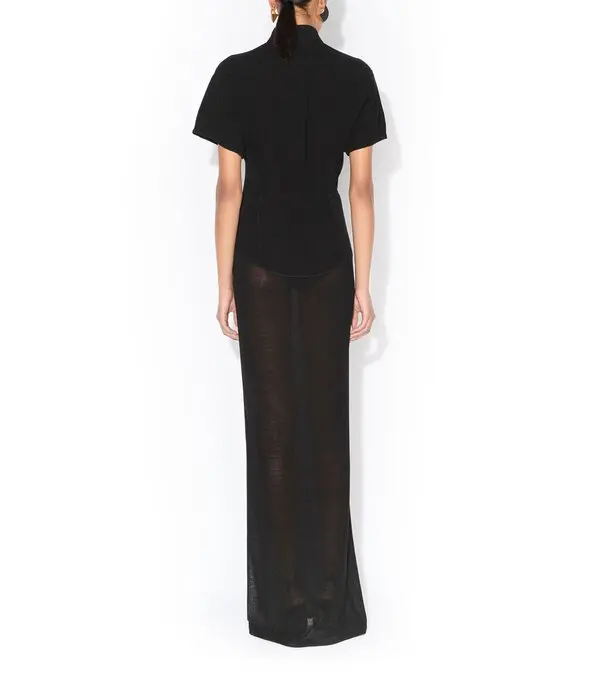Alaïa Wool Knit Polo Maxi Dress