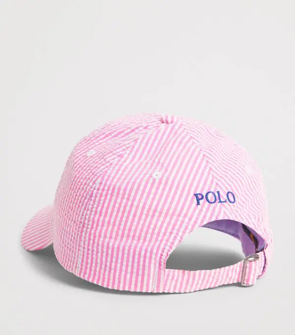 Polo Ralph Lauren Seersucker Stripe Baseball Cap - Pink