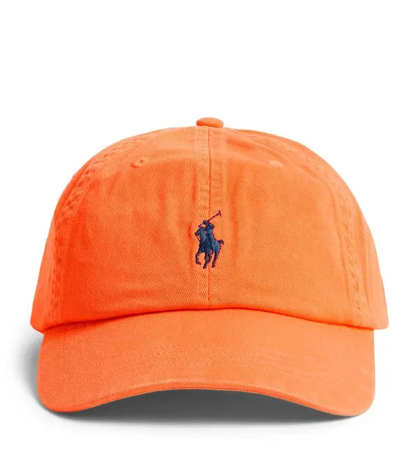 Polo Ralph Lauren Cotton Baseball Cap With Embroidered Pony Logo - Orange