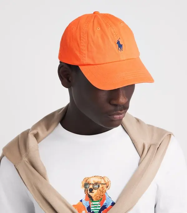 Polo Ralph Lauren Cotton Baseball Cap With Embroidered Pony Logo - Orange