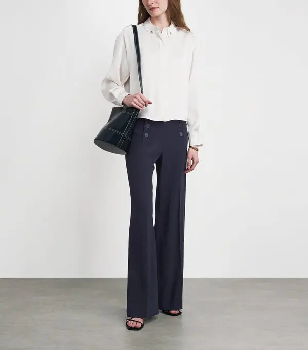 Claudie Pierlot Sailor Wide-leg Trousers - Blue