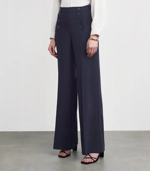 Claudie Pierlot Sailor Wide-leg Trousers - Blue