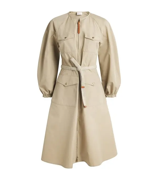 Moncler Poplin Mini Dress - Beige