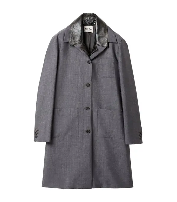 Miu Miu Mohair-wool Leather-trim Jacket