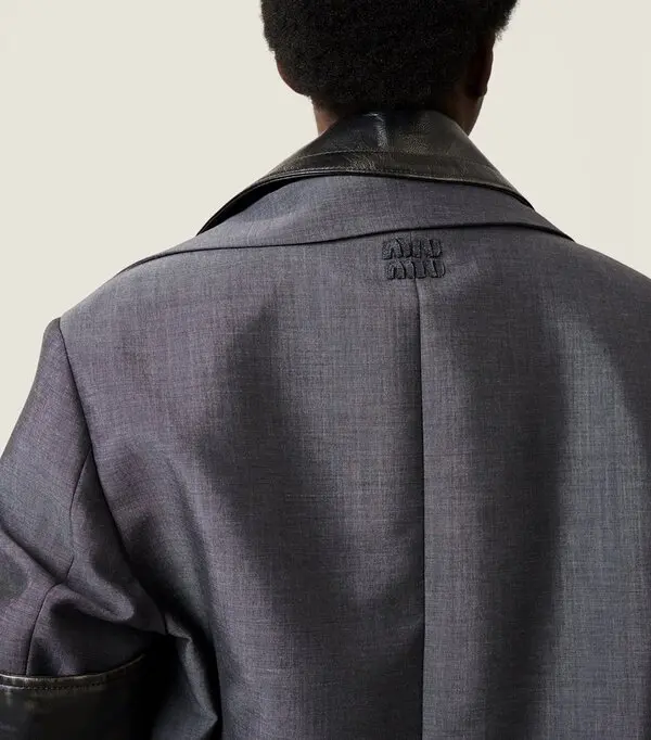 Miu Miu Mohair-wool Leather-trim Jacket