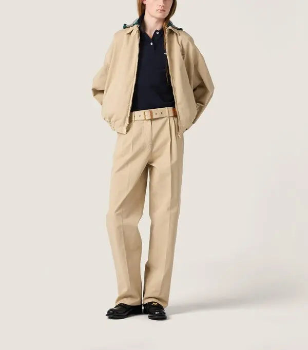 Miu Miu Gabardine Hooded Jacket - Neutral