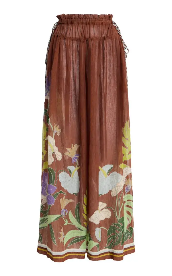 ALEMAIS Alfie Ruched Wide-leg Pants - Brown