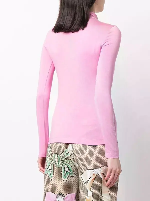 Viktor & Rolf Signature Seal Turtleneck Top - Pink