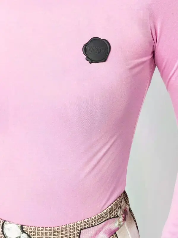 Viktor & Rolf Signature Seal Turtleneck Top - Pink