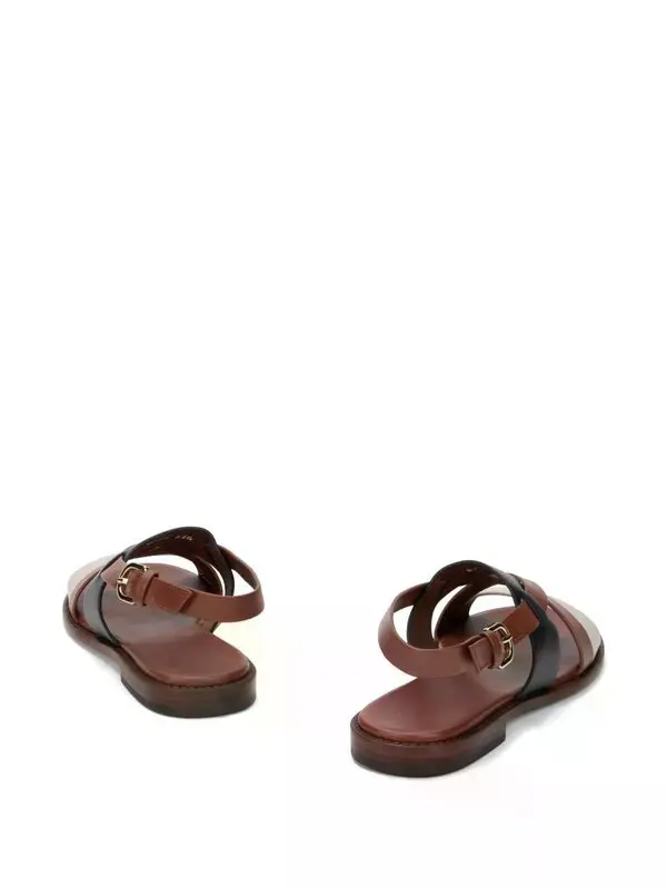 DOUCAL'S Multi-strap Leather Slingback Sandals - Brown