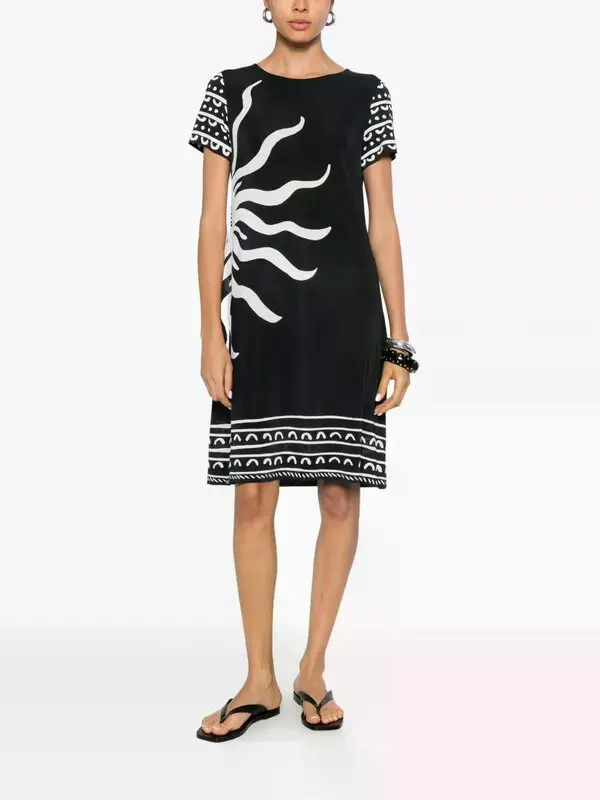 CLIPS Graphic Print Short-sleeve Dress