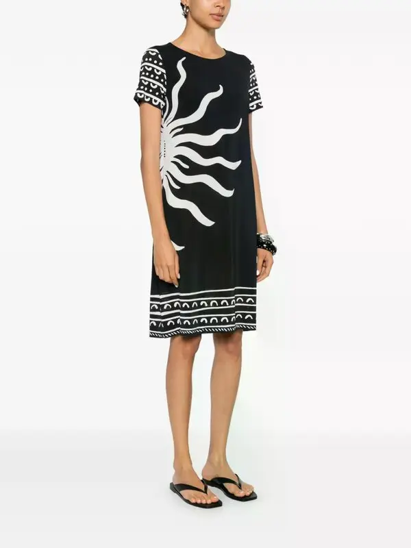 CLIPS Graphic Print Short-sleeve Dress