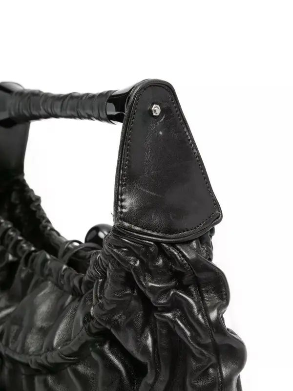 Giorgio Armani 2000 Ruched Leather Tote Bag