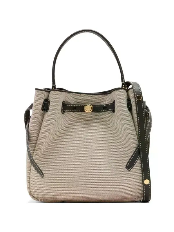 Tory Burch Romy Canvas Top-handle Bucket Bag - Neutrals