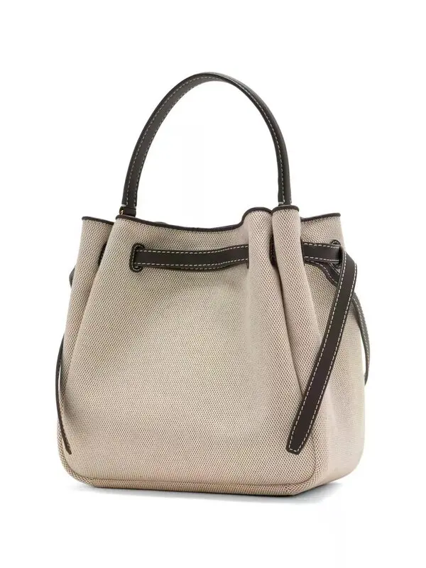 Tory Burch Romy Canvas Top-handle Bucket Bag - Neutrals