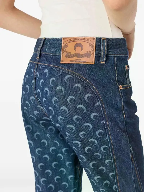MARINE SERRE Moon Print Panelled Jeans