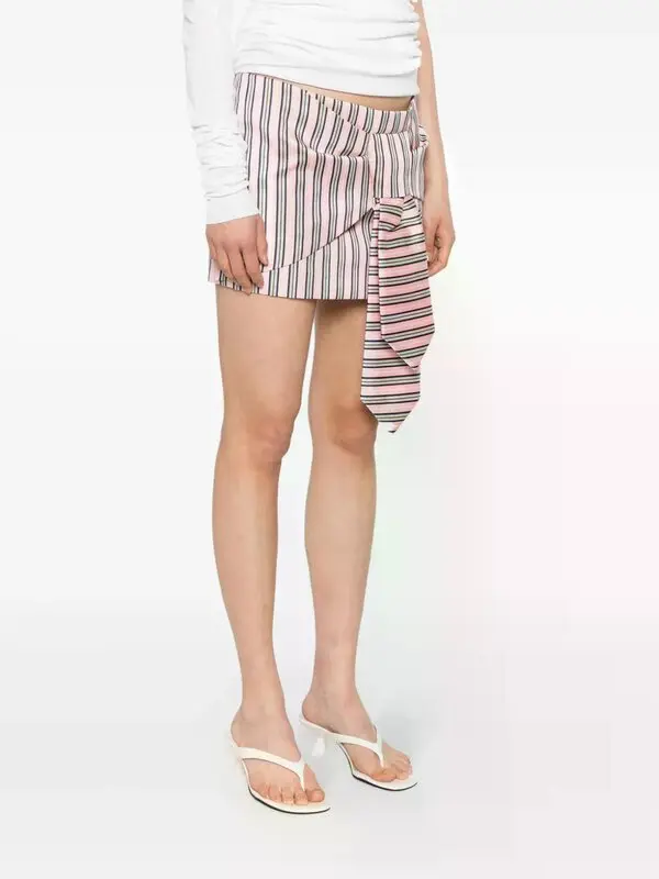 Dsquared2 Striped Mini Skirt With Tie Knot