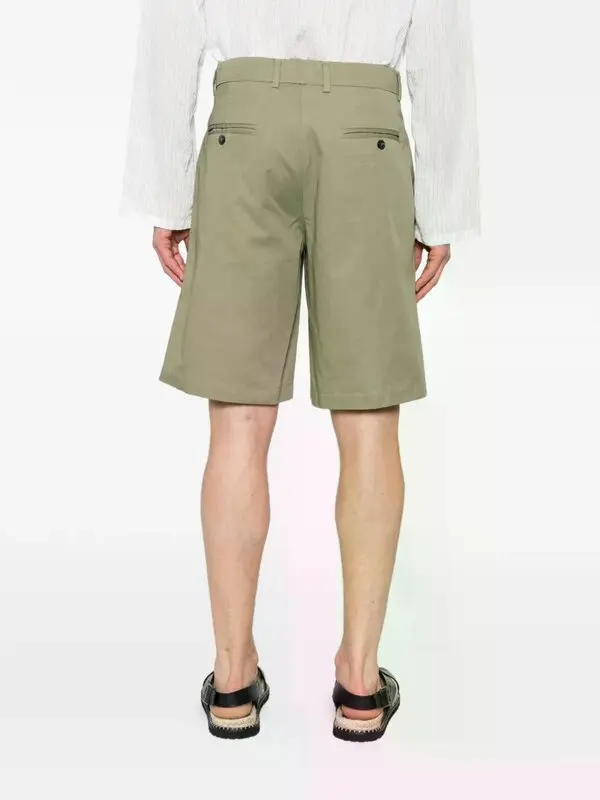 AMARANTO Belt-loops Pleated Shorts - Green