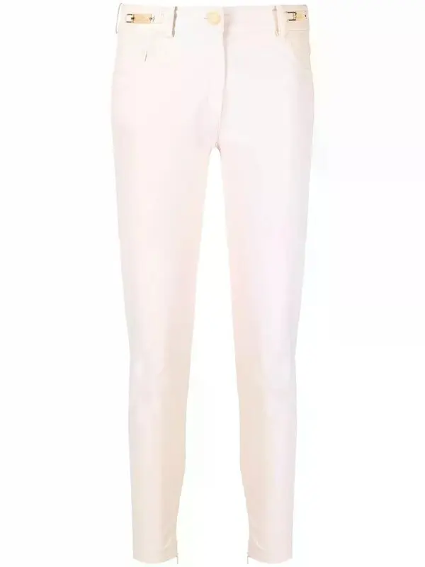 Elisabetta Franchi Logo Plaque Trousers - Neutrals