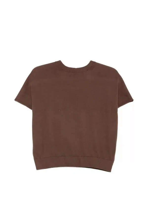 NUDE Ribbed-trim Short-sleeve Top