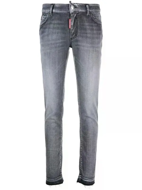 Dsquared2 Mid-rise Faded Skinny Jeans - Grey