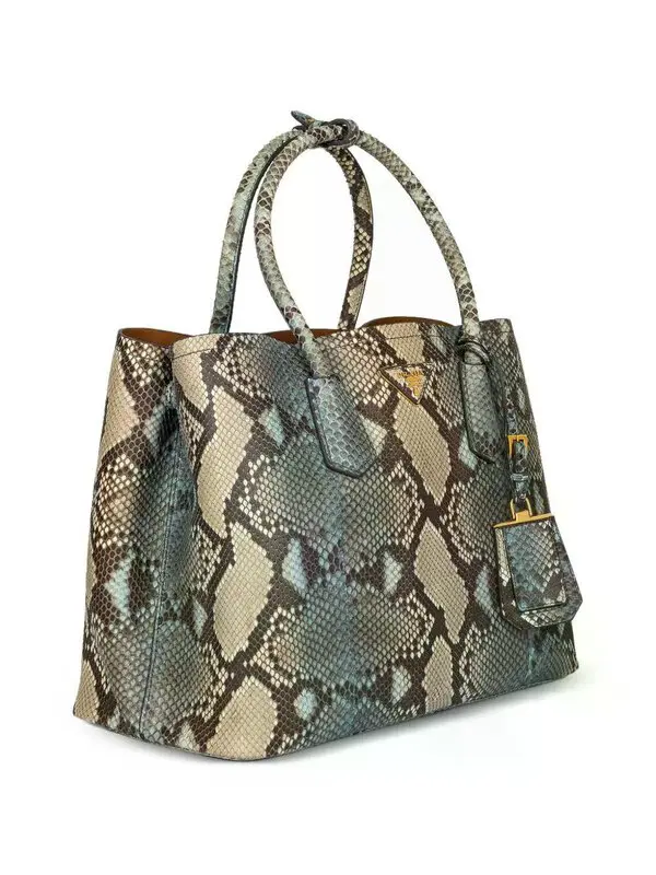 Prada Large Roccia Python Leather Tote Bag