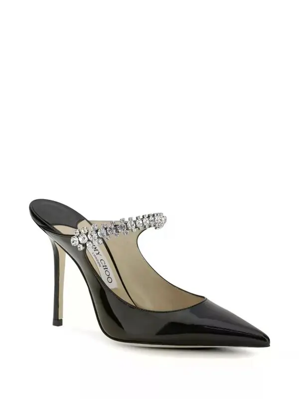JIMMY CHOO Bing Crystal-embellished Patent Leather Pumps - Black