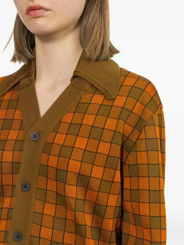 Toga Checked V-neck Cardigan