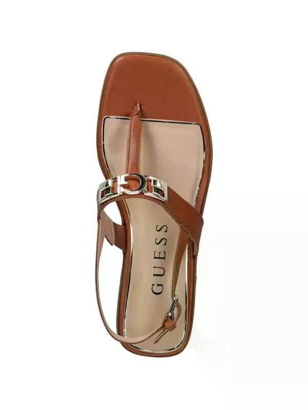 Guess Ramiry Flat Sandals With Buckle Detail - Brown