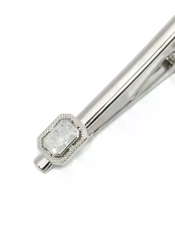 Tateossian Halo Rectangular Crystal-embellished Tie Clip