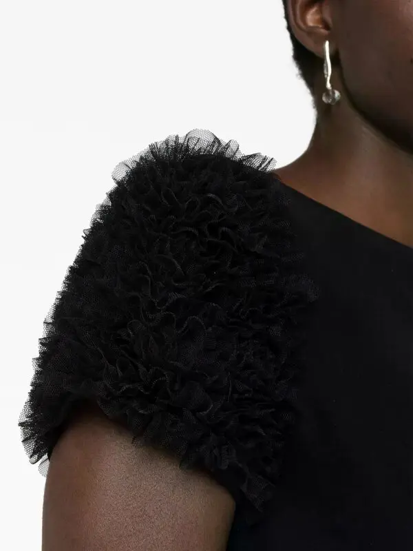 Viktor & Rolf Ruffled Sleeve Midi Dress - Black