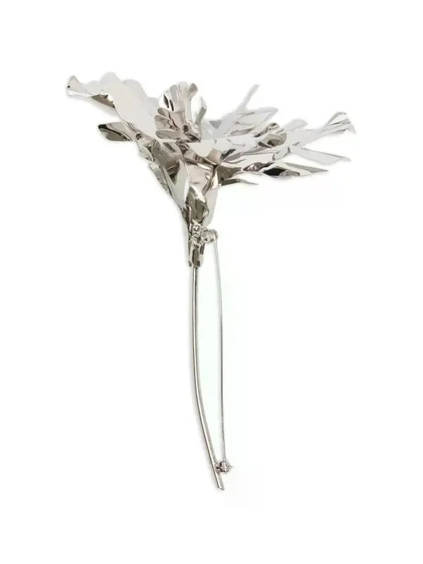 N°21 Floral Motif Brooch - Silver