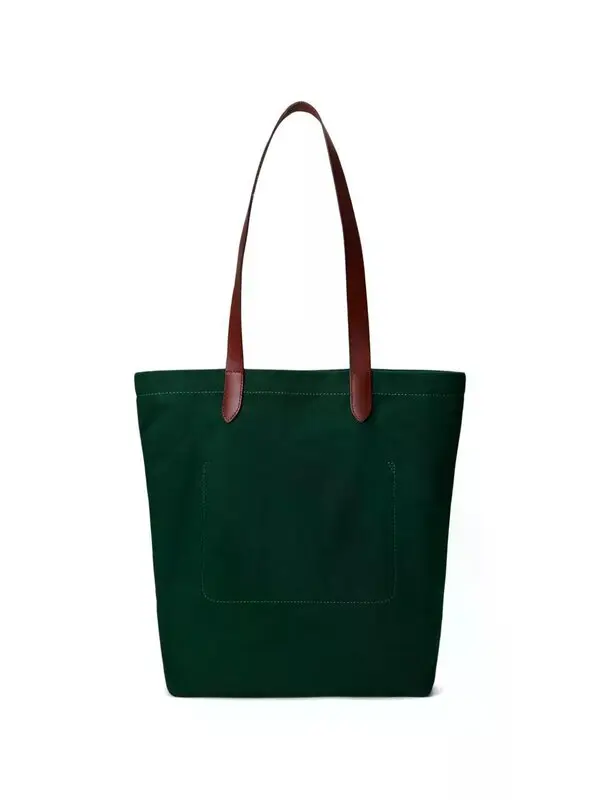 Polo Ralph Lauren Leather Trimmed Twill Shopper Tote Bag