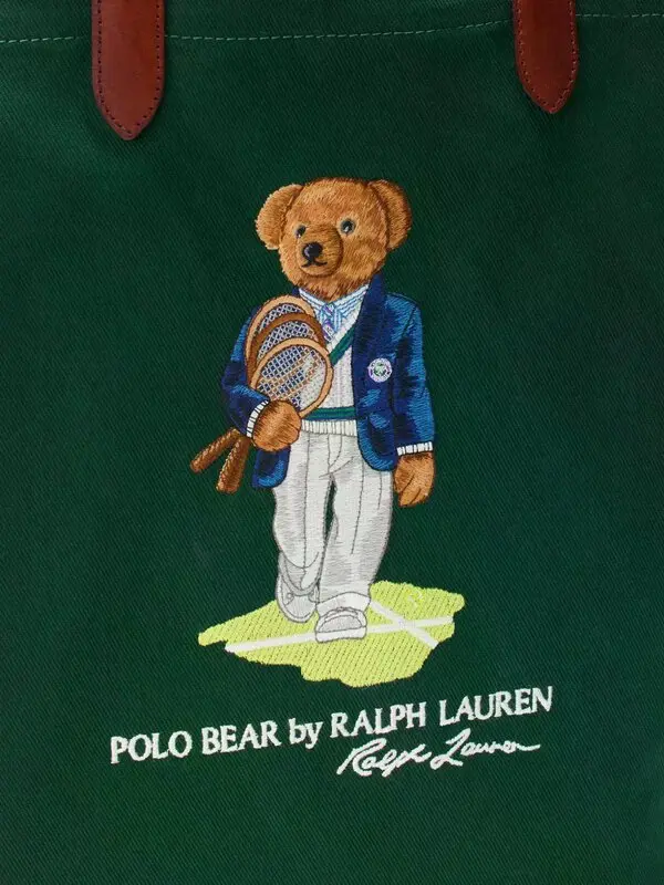 Polo Ralph Lauren Leather Trimmed Twill Shopper Tote Bag