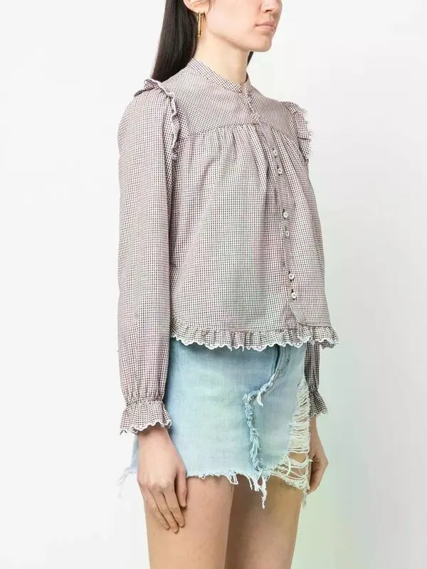 Dsquared2 Check-pattern Ruffled Blouse