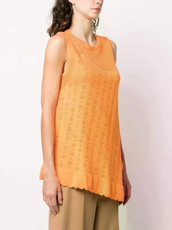 Viktor & Rolf Sleeveless Knit Top With Scalloped Hem