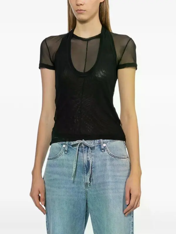 Helmut Lang Short-sleeve Sheer Top