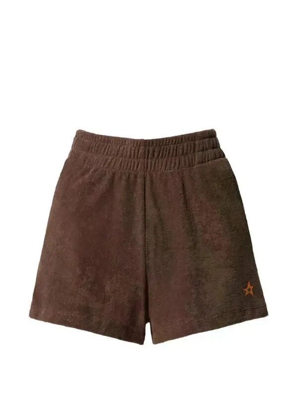 Perfect Moment Terry Cloth Shorts With Embroidered Star Detail - Brown